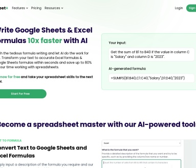 Sheet+:Excel和Google Sheets表格AI处理工具(sheetplus.ai) - AI工具