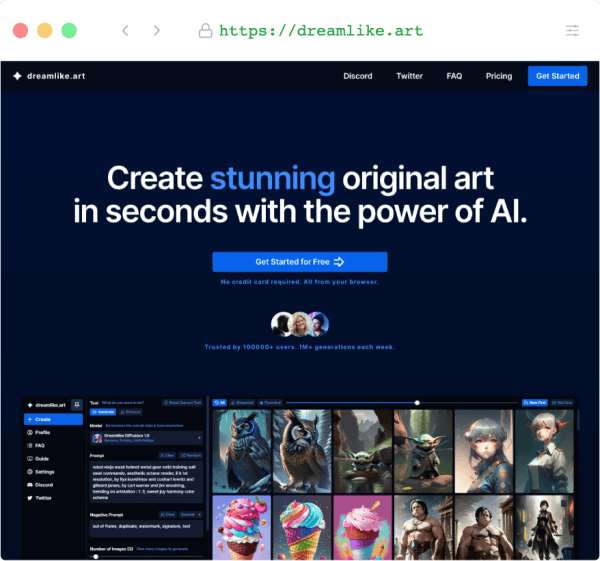 AI Art Maker:免费在线插画生成工具(dreamlike.art) - AI工具
