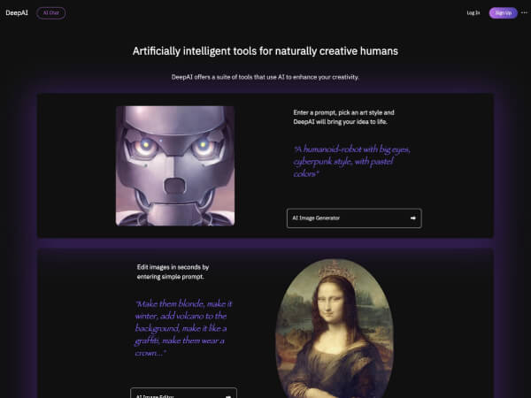 DeepAI:在线AI图片生成和编辑(deepai.org) - AI工具